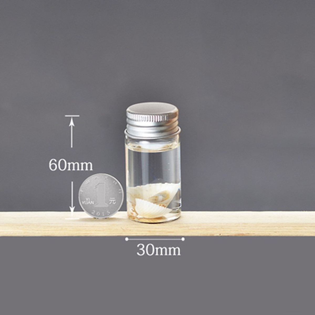 5PCS Mini Small Candy Bottle Glass Bottle Seal Bottle Vials Jars 25ml 30x60mm