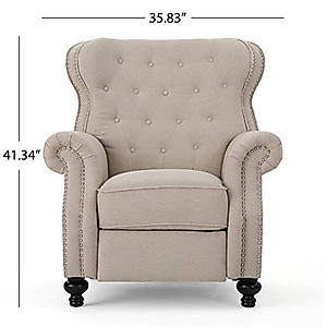 GDFStudio vWyland Tufted Wheat Fabric Recliner.