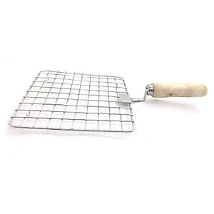 Sriyug Papad Jali Stainless Steel Wire Roaster Rack Papad Jali With Wooden Handle Roasting Net Roast Grill Chapati Toast Roti Papad And More...