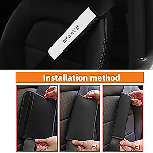 8sanlione 2PCS Auto Seat Belt Cover, PU Leather Car Shoulder Pads Strap for Comfortable Driving, Harness Cushion Protect Neck, Vehicle Interior Accessories Compatible with Adults Youth Kids (White)