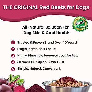 Olewo Original Red Beets for Dogs – Natural Dog Anti Itch, Dog Food Topper, Skin & Coat Support – Dehydrated Vegetables for Dogs, Dog Supplements & Vitamins, Toppers for Dogs, Fiber for Dogs, 5.5 lbs