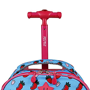 J World New York Kids' Duo Rolling Backpack with Lunch Box Set, Strawberry, One Size