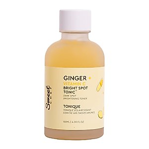 Sweet Chef Ginger + Vitamin C Spot Tonic - Ginger + Turmeric Facial Toner, Hydrates and Visibly Smooths Skin - Vitamin C Helps to Fade the Appearance of Dark Spots (130ml / 4.39 fl oz)