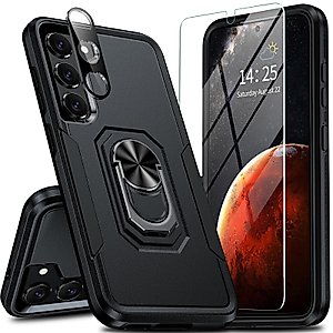 Oneagle for Samsung Galaxy S23+ Plus Case[4 in 1], Samsung S23+ Plus Phone Case 5G with [360° Rotatable Kickstand Ring][1X Lens Protector & 1X Screen Protector] Shockproof Case for S23 Plus 6.6 inch