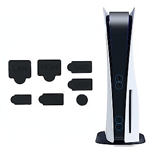 7PCS Silicone Dust Plugs Set USB Interface Anti-Dust Cap Stopper Cover for PS5 Game Console