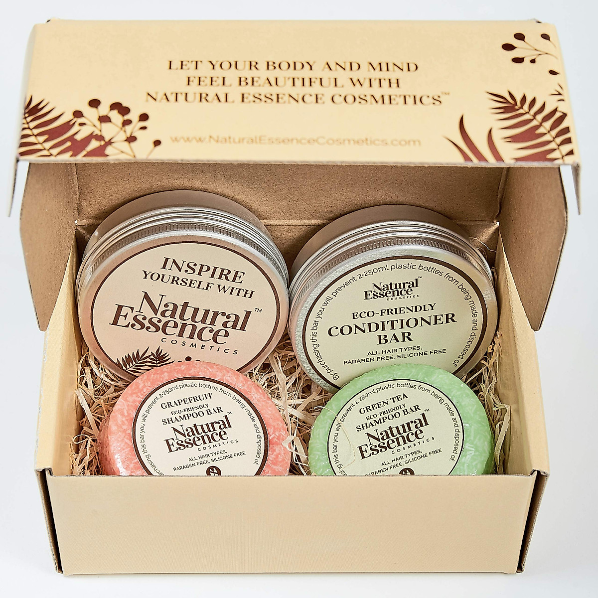 Shampoo Bars for Hair and Hair Conditioner Bar Set for All Hair Types Green Tea and Grapefruit 2 Shampoo Bars and 1 Grapefruit Conditioner Bar with 2 Tin Containers