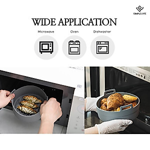 Premium Air Fryer Silicone Pot Liner | EXTRA STRONG | Food Safe Air fryers Oven Accessories | Replacement of Flammable Parchment Paper | No More Cleaning Basket After Using Airfryer (5.3QT & up)