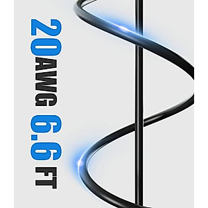 BERLAT RCA to Speaker Wire Adapter, Speaker Bare Wire Cables to RCA Plugs Adapter Repair Speaker Cord for Speakers Amplifier Audio Video AV Receivers （2 Pack 20AWG 6.6 ft）