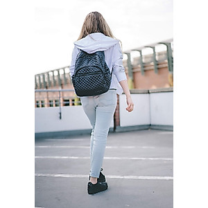 CLARANY Comfortable quilted 15 inch Laptop & Tablet Fashion Travel Backpack Water Repellent