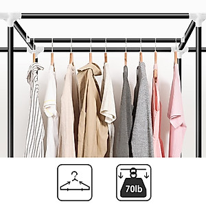 LOKEME Portable Closet, Great Size 82-Inch Portable Wardrobe with 5 Hanging Areas and 10 Storage Shelves for Hanging Clothes, Extra Sturdy 25mm Steel Tube and Easy to Assemble, Grey