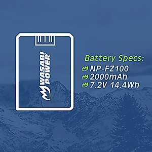 Wasabi Power Battery for Sony NP-FZ100 and Sony FX3, a1, a9, a9 II, a7R III, a7R IV, a7S III, a7 III, a7 IV, a6600