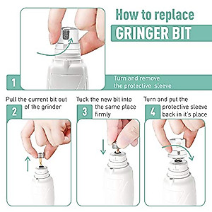 REXIPETS Dog Nail Grinder Replacement Head - Pet Nail Grinder Diamond Tip for Paws- 2 Pack Professional Dog Claw Grinder Bits Replaceable Diamond Nail Grinder Wheel (Tall)