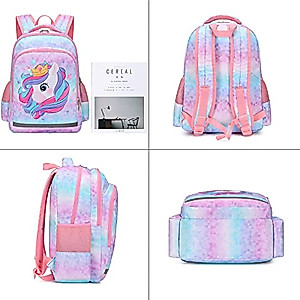 BGS BIGSUCS Girls Backpack for Kids School Backpack Preschool Kindergarten Elementary School Bag with Insulated Lunch Tote