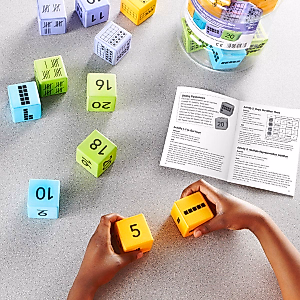 hand2mind Multiple Representation Dice, Large Foam Dice for Classroom, Subitizing Dice, Math Manipulatives Kindergarten, Educational Toys for Elementary Kids, Math Learning Tools (Set of 16)