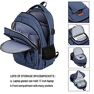 Travel Business Laptop Backpack for Women Men, Anti Theft Waterproof Slim Carry on Backpack With 15.6 Inch Laptop Compartment, Backpack Computer Bag Bookbag Gifts 15.6 inch (Blue)