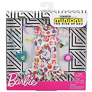 Barbie Storytelling Fashion Pack of Doll Clothes Inspired by Minions: Hoodie Dress and 6 Accessories Dolls, Gift for 3 to 8 Year Olds