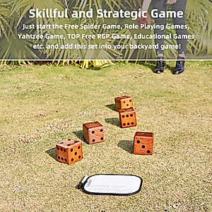 SpeedArmis Giant Wooden Yard Dice Set - Large Lawn yatzee Game with Scoreboard - Outdoor Beach Backyard Games for Teens Adults Family (Including Carry Bag)