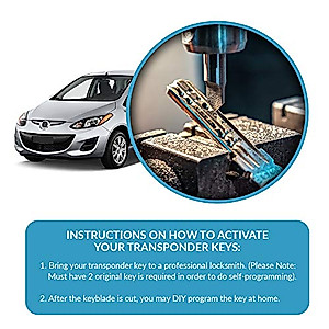 Keyless2Go Replacement for New Uncut Transponder 80-Bit Ignition Car Key MZ24 MZ34
