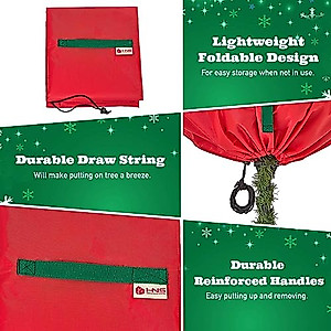 Upright Christmas Tree Storage Bag - Holiday Tree Cover for Christmas Trees or Topiary Trees - Durable, Lightweight, Convenient, Vertical Xmas Storage Bag (9 ft), Large