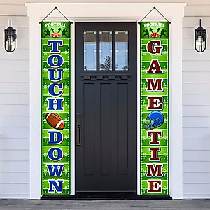 Football Party Decorations Porch Banner, 71'' x 12'' Football Door Decorations Touchdown Banner, Fantasy Football Decorations for Party Football Banner, Game Day Decorations Football Party Banner