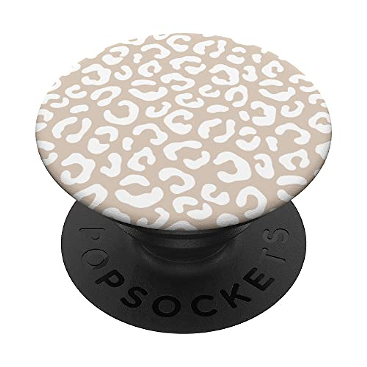 Tan Sand Beige White Leopard Print Design PopSockets Swappable PopGrip