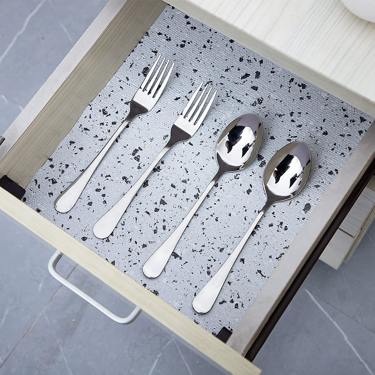 DwellAid 12inx50ft Shelf Liner for Kitchen Cabinets Non Adhesive White Kitchen Drawer Liner, Waterproof Shelf Liner Durable Anti-Slip for Kitchen Cabinets Shelf Liner