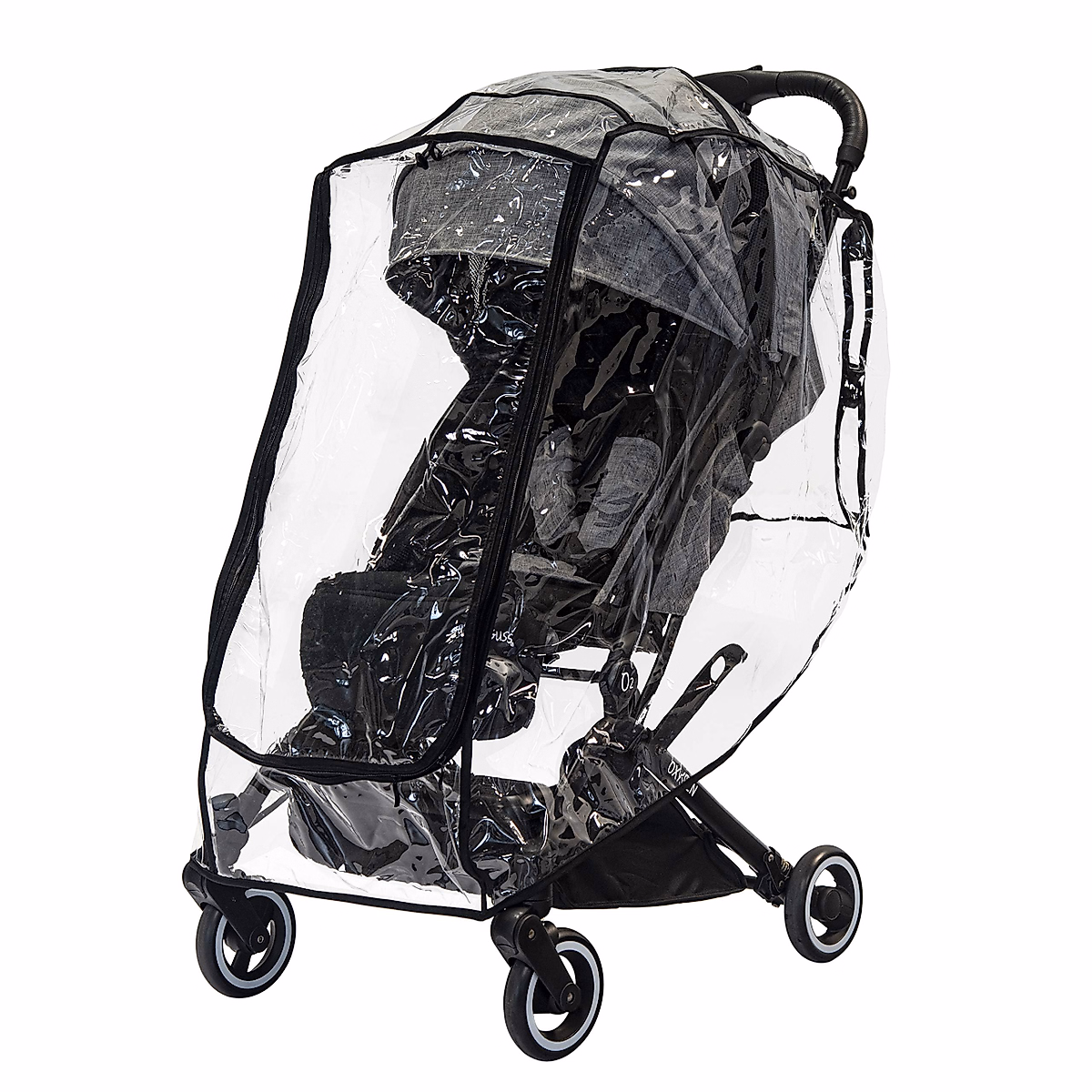 Guzzie+Guss Universal Stroller Rain Cover (Weather Shield) – Clear, Well-Ventilated, Waterproof with Unique Zipped Front Opening – Fits Most Full-Sized and Jogger Strollers
