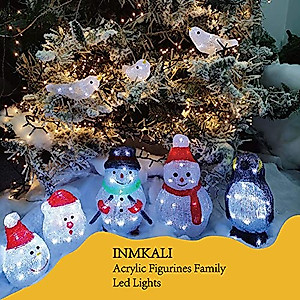 Acrylic String Birds 3 PCS Lighted Cool White Xmas Decorations Indoor Outdoor Holiday Decorations for Yard Garden Bar Party Cute Birthday Gifts Timer Battery Operated G-B006A