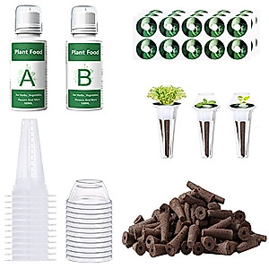 Yoocaa 80pcs Seed Pod Kit for Aerogarden, Grow Anything Kit with 24Grow Sponges, A&B Nutrient Plant Food, 30Labels, 12Grow Baskets, 12Grow Domes, Compatible with Hydroponics Supplies from All Brands