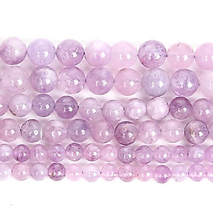 NHBT YU 6/8/10mm Natural Stone Lavender Round Beads Loose Spacer Bead for Jewelry Making DIY Accessories T725 (Color : H8708, Item Diameter : 6mm)
