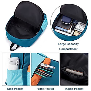 Telena School Backpack for Boys Lightweight Middle High School Backpack Bookbag for Teen Girls Boys Kids, Blue