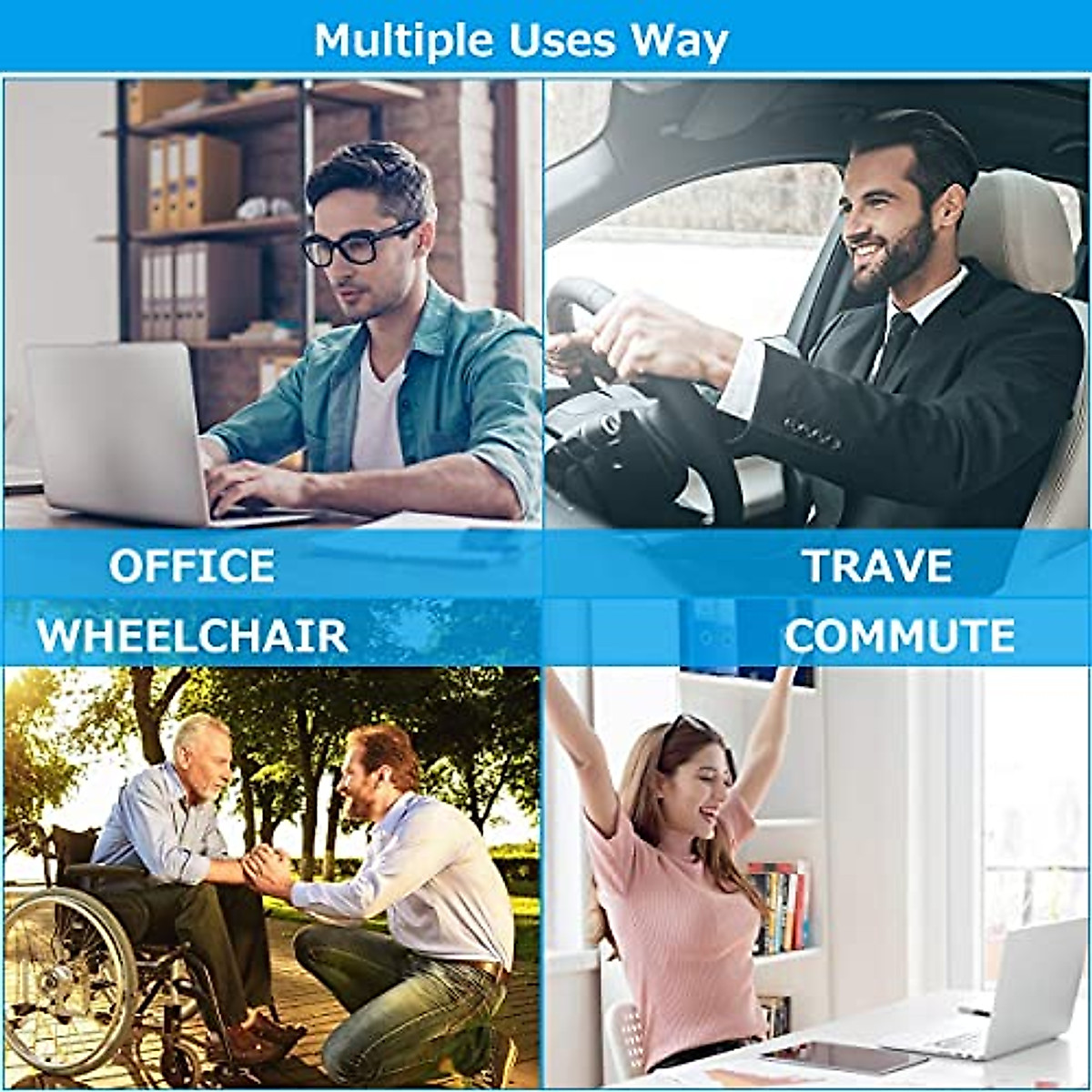 Gel Seat Cushion, Double Thick Big Gel Seat Cushion, Honeycomb Design Gel Seat Cushion for Pressure Relief Back Pain, Gel Cushion for Home Office Chair Cars Wheelchair(with Non-slip Seat Cover)