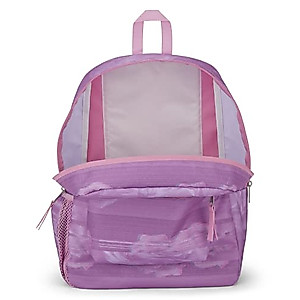 JanSport Cross Town Backpack, Static Rose, 17" x 12.5" x 6" - Simple Bag with 1 Main Compartment, Front Utility Pocket - Premium Class Accessories