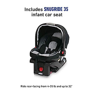 Graco FastAction Fold Jogger Travel System | Includes the FastAction Fold Jogging Stroller and SnugRide 35 Infant Car Seat, Gotham