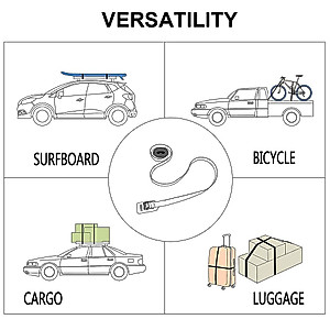 Mind and Action 16 Ft Sturdy Tie Down Strap Lashing Strap with Rubber Padded Cam Lock Buckle,for Car Roof Rack,Kayak Canoe SUP Surfboard Tie Down,Boat Trailer Tow Strap(4 Pack)