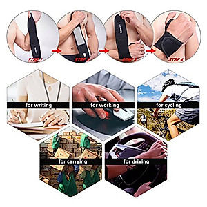 2 Packs Self-Heating Magnetic Wrist Support Brace Adjustable Protect Wrap for Working Cycling Running Sports for Men and Women,One Size (Black)