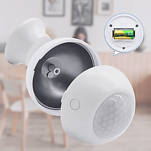 CallToU Portable Bed Alarm Caregiver Pager and Fall Prevention for Elderly Monitoring Dementia Patients Seniors Home, 2 Receiver 2 Magnetic Motion Detectors