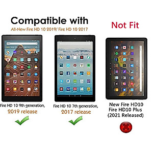 (3 Pack) TiKeDa Screen Protector for Amazon Fire HD 10 2019 Tablet 10.1 inch (9th and 7th Generation, 2019 and 2017 Release) Tempered Glass Screen Protector Not fit Fire HD 10 2021 Version