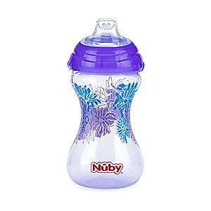 Nuby Polypropylene 3pk No Spill "Pinpoint" Soft Spout Clik-It, Girl, 10 Oz
