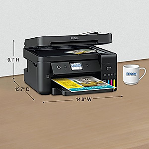 Epson WorkForce ET-4750 EcoTank Wireless Color All-in-One Supertank Printer with Scanner, Copier, Fax and Ethernet