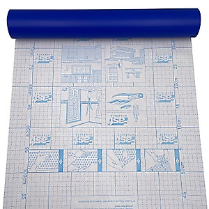 Yifely Solid Blue Color Shelving Paper Peel & Stick Shelf Liner Dresser Drawer Sticker 17.7 Inch by 9.8 Feet