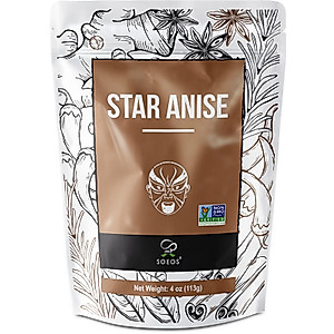 Soeos Star Anise, Anise Seeds, Whole Chinese Star Anise Pods for Baking and Tea, Star Anise Whole, 4 oz