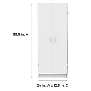 ClosetMaid Pantry Cabinet Cupboard with 2 Doors, Adjustable Shelves, Standing, Storage for Kitchen, Laundry or Utility Room, White