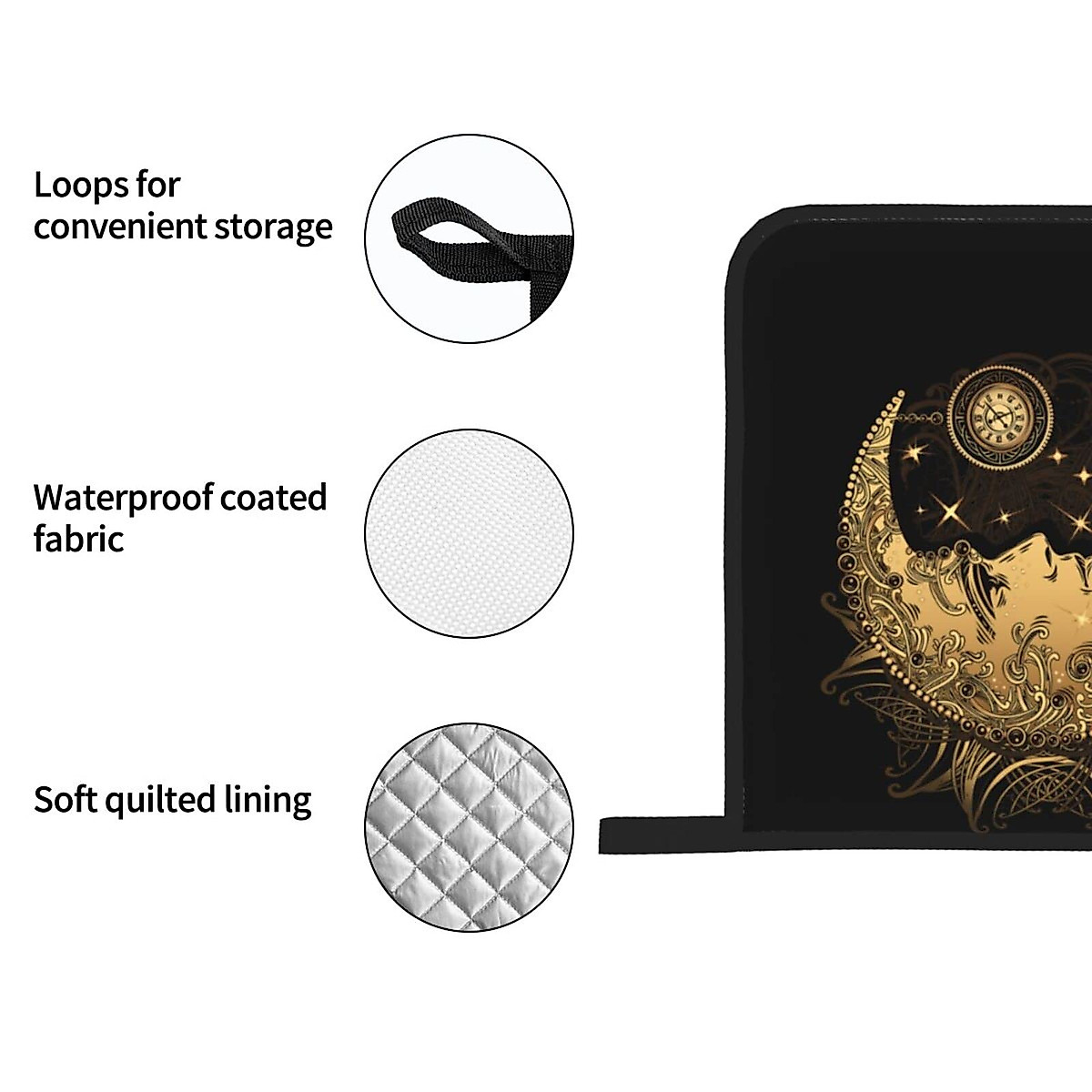 Snrfory Oven Mitts and Pot Holders 4pcs Set, Boho Moon Stars Sky Bohemian Kitchen Oven Glove for Cooking Baking Grilling