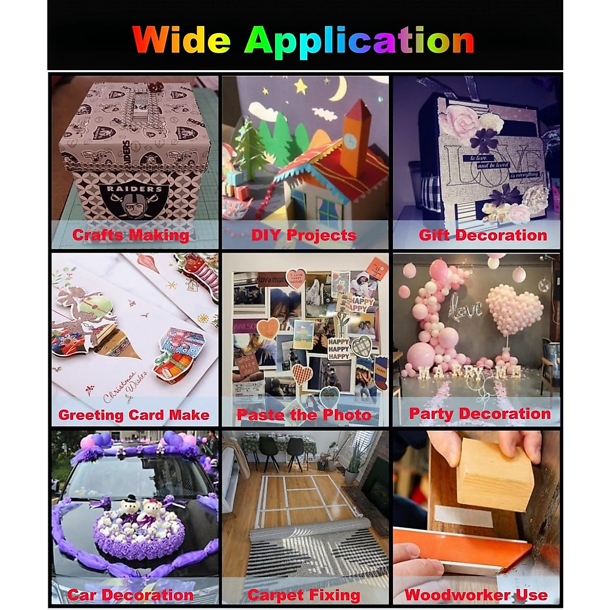 Double Sided Tape Heavy Duty 2 inch x 50FT Thermal Adhesive Tape Insulation/ High Temp Resistant Two Sides Super Sticky Fabric Tape for Mount Heatsink, DIY Crafts Make, Fixed Carpet, Woodworking Item