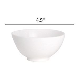 White Melamine Bowls, Ceramic Soup, Salad, Ramen, and Cereal Dinnerware Bowl Set, Kitchen Supplies for New House and Apartment, Set of 2