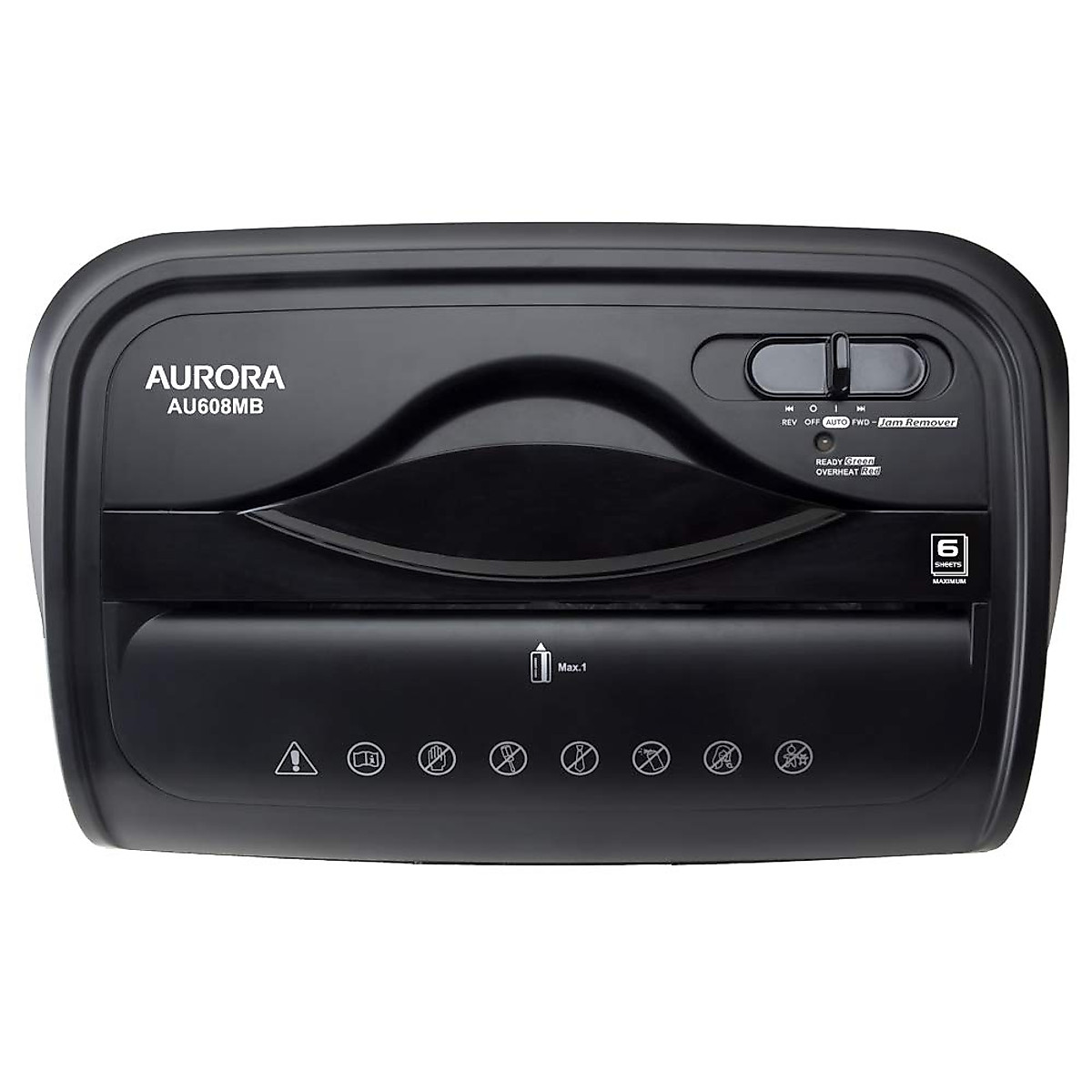 Aurora AU608MB High-Security 6-Sheet Micro-Cut Paper Credit Card Shredder with 3.5-Gallon Wastebasket, 4-Minute Continuous Running Time, Security Level P-4