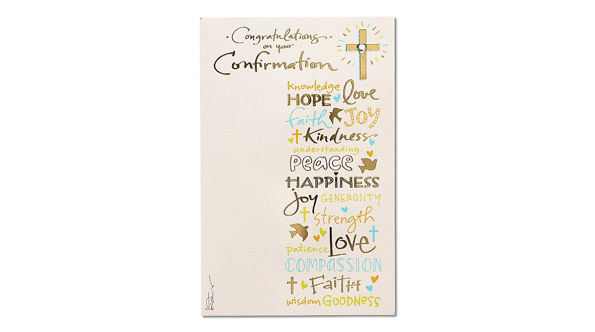 American Greetings Confirmation Card | Gold Foil & Verse