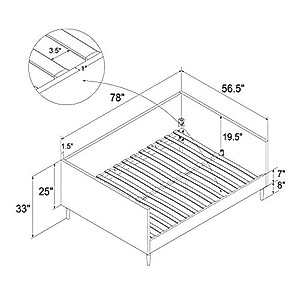 DHP Franklin Mid Century Upholstered, Full Size, Tan Velvet Daybed,