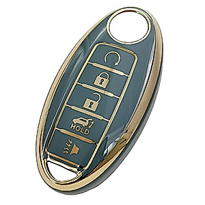 Guibuhuse Protective Key Case Cover Keyless Entry Remote Key Shell Holder Fits for Nissan Altima Maxima Murano Pathfinder, 2013-2018 for Infiniti JX35 Q50 Q60 QX60 KR5S180144014 (White)